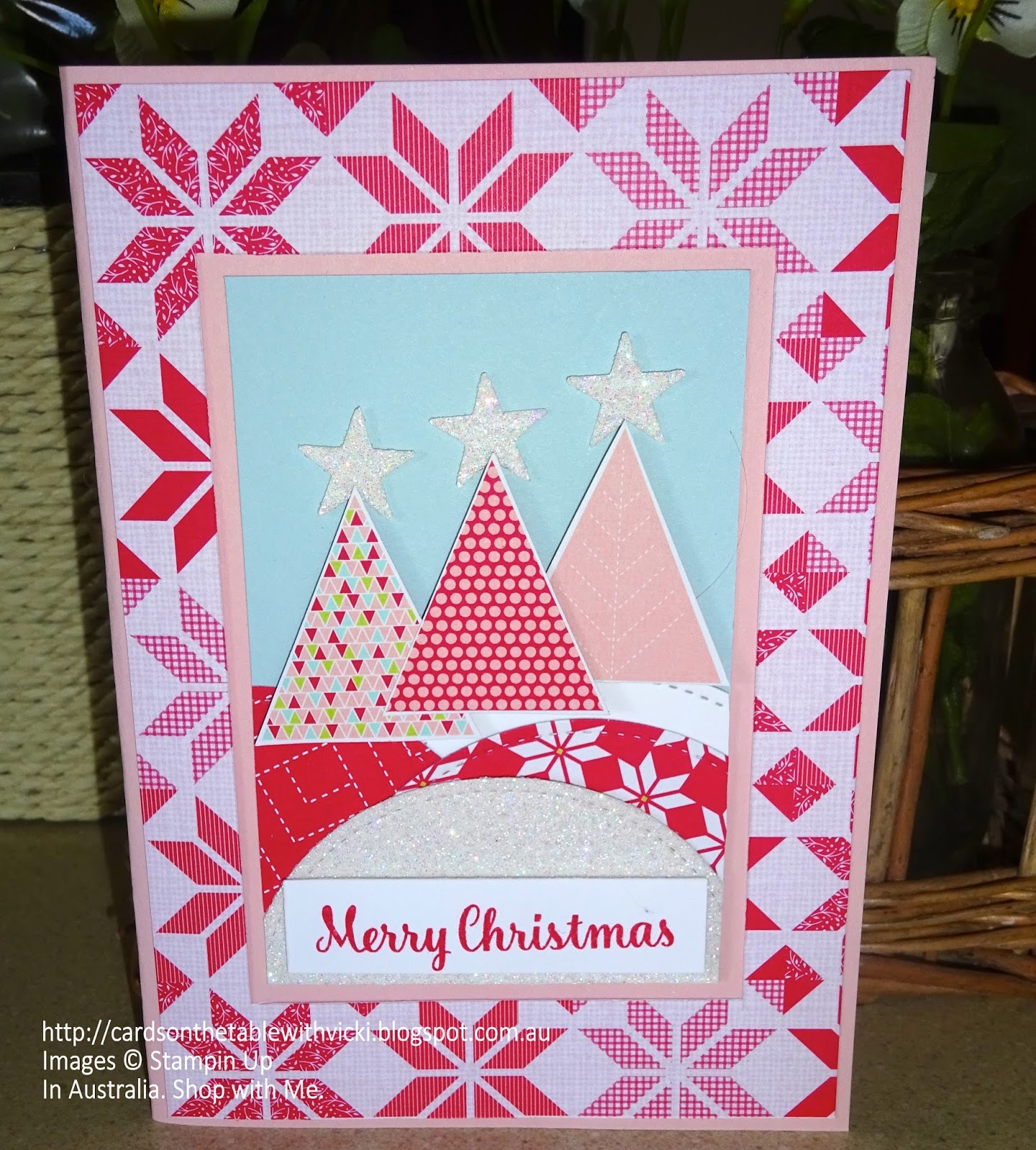 Designer paper Christmas Card fun.