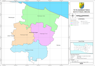 Peta Administrasi Kota Pekalongan, Provinsi Jawa Tengah ~ NeededThing