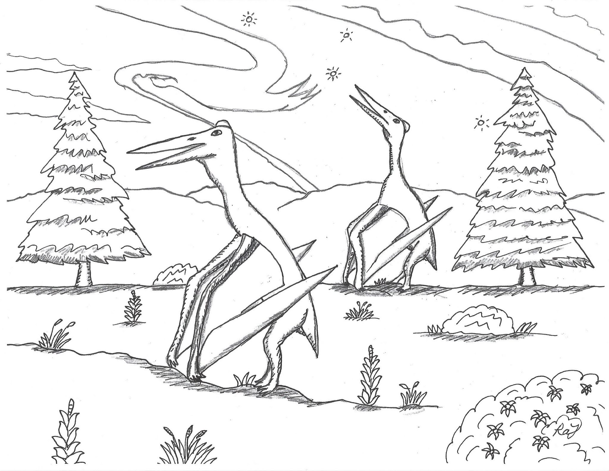 Robin's Great Coloring Pages: Nanuqsaurus and Cryodrakon of the ...