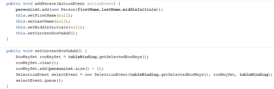 Middleware Techincal Issue Resolution Set Current Row Programmatically