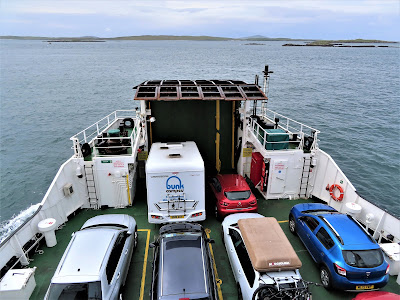 Love my life: Leverburgh to Berneray on a CalMac Ferry.
