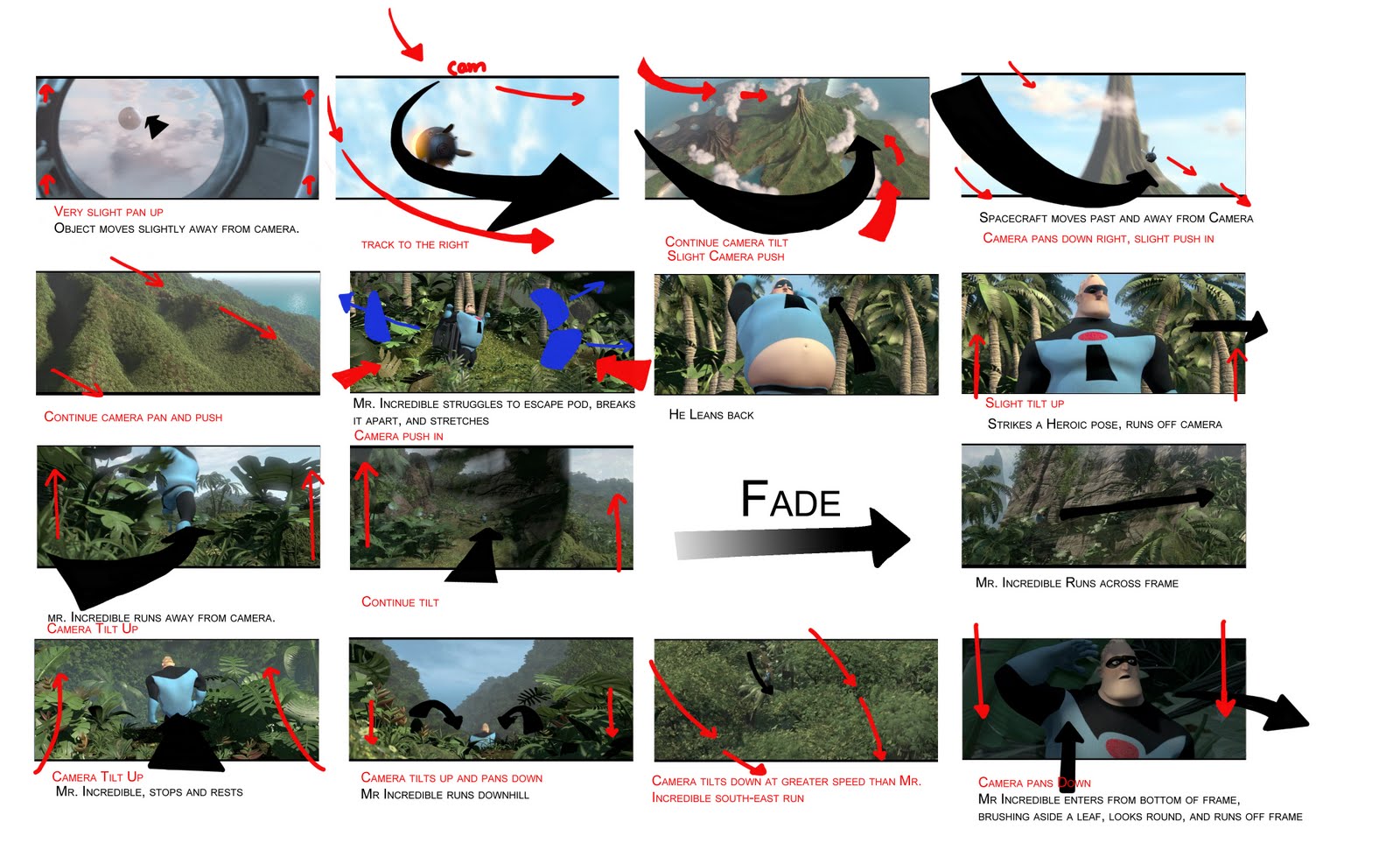 Ashley's Art: Incredibles Storyboard Studies