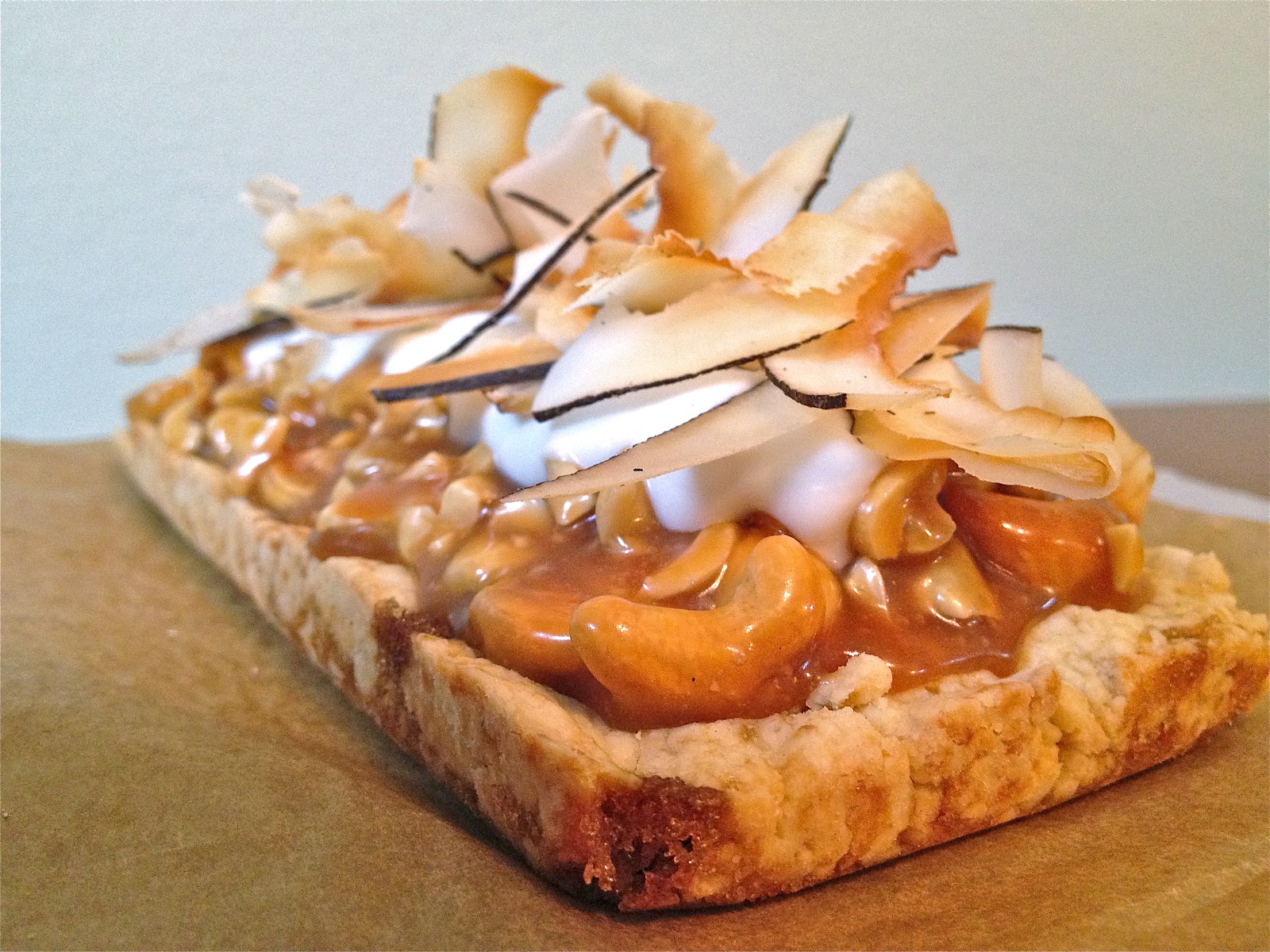 Always up to Something...: Fresh Coconut & Roasted Cashew Caramel Tart