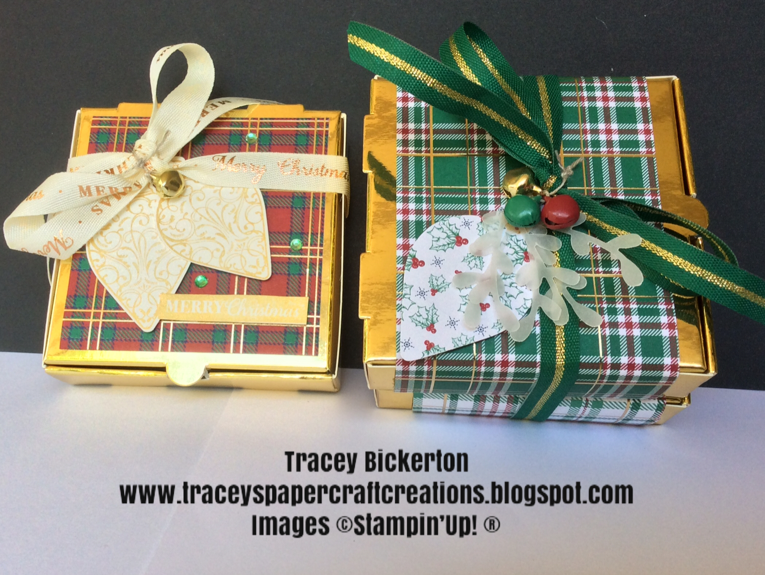 Tracey's Papercraft Creations: PERFECTLY PLAID GIFT BOXES