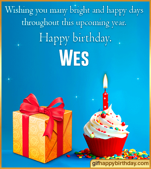 Wish Happy Birthday GIFs with Name Wes