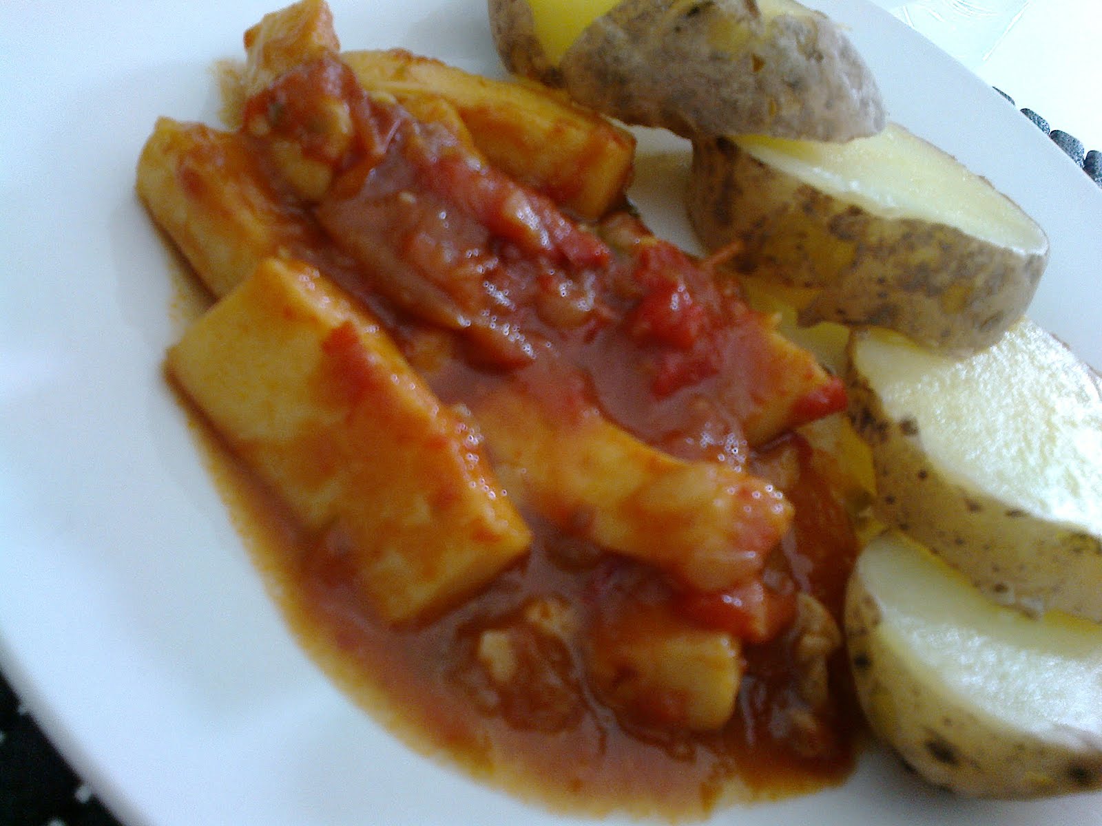 Guloso qb: Tiras de pota estufadas