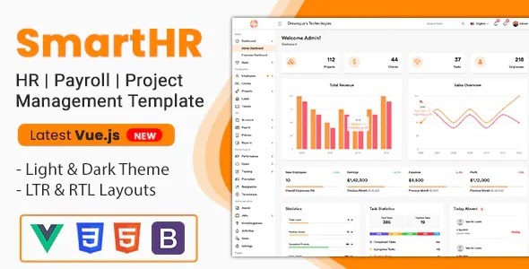 SmartHR - HR, Payroll, Project & Employee Management Admin Template ...