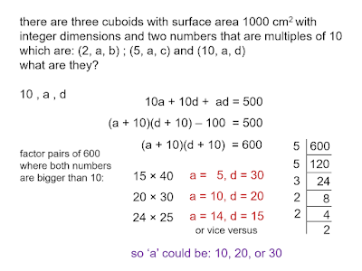 MEDIAN Don Steward mathematics teaching: harder cuboid surface area ...