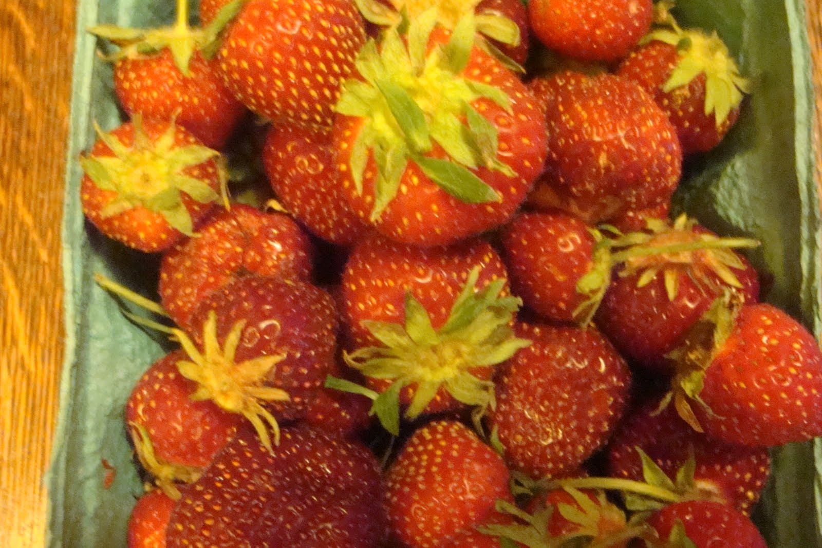 Learning Knowledge to Make Pizza: Fresh Grown Strawberries in our area...