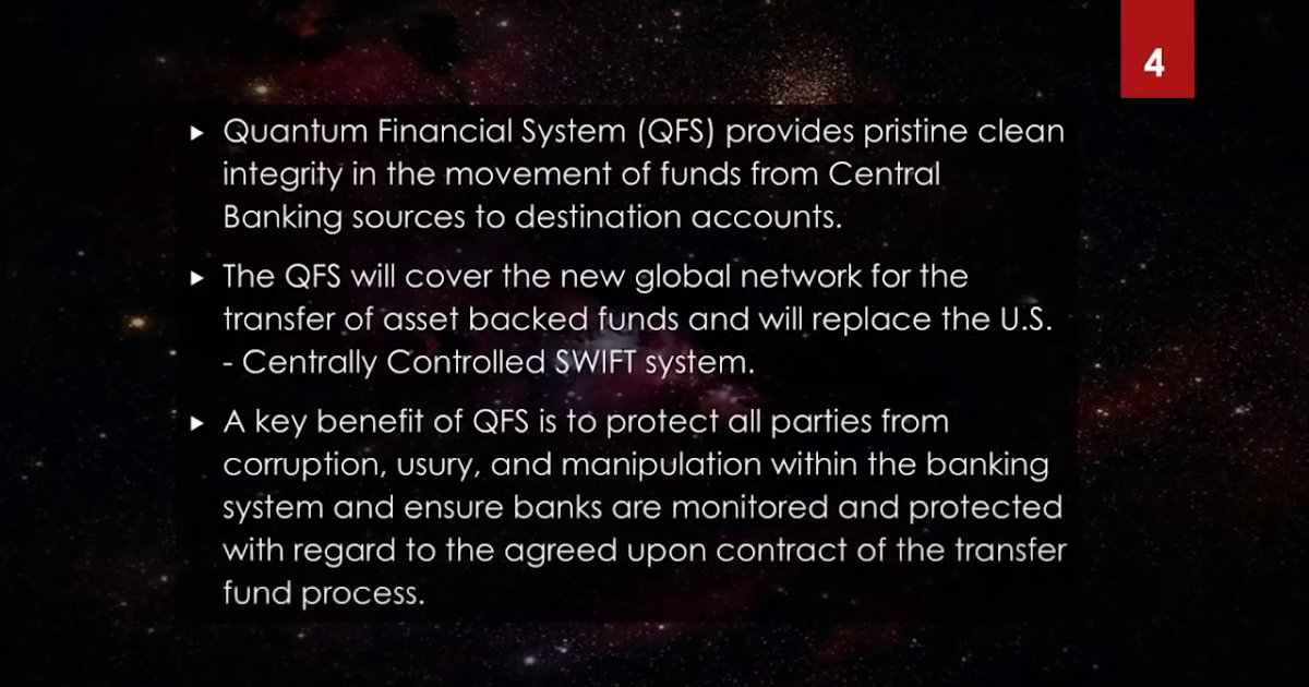 QUANTUM FINANCIAL SYSTEM (QFS) provides pristine CLEAN INTEGRITY in the ...