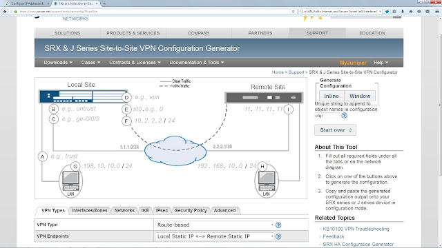 Juniper SRX VPN (Virtual Private Network)虛擬私人網路設定