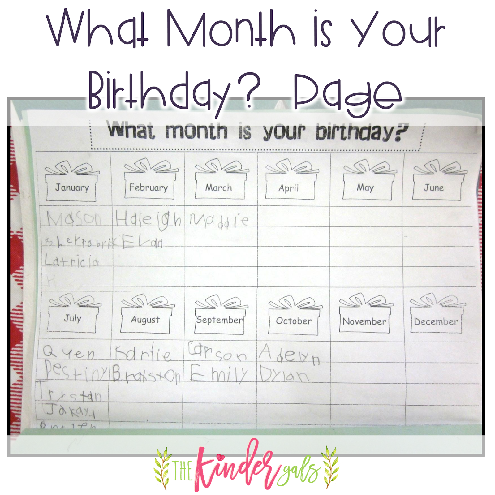 KinderGals: Graphing with the Student Calendar Notebook