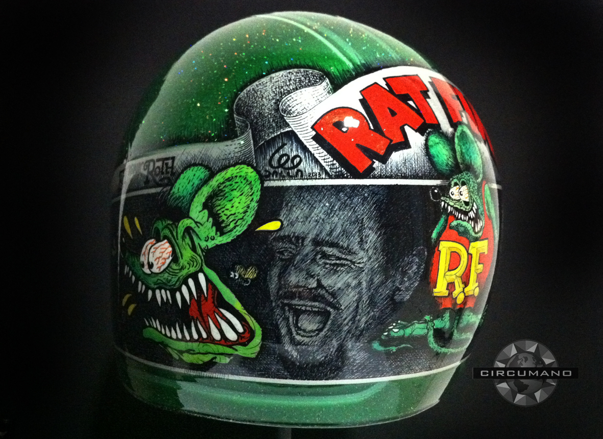 CIRCUMANO: Rat Fink de Ed Roth no capacete