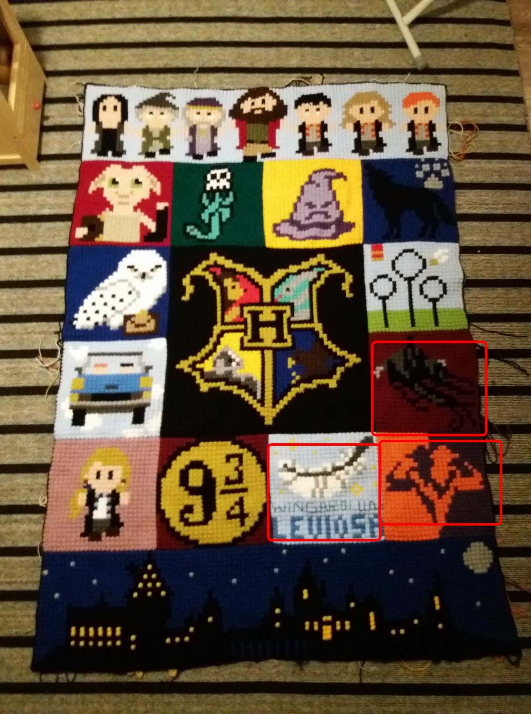 Ravenpuff & Magic Stuff: Harry Potter Crochet c2c squares