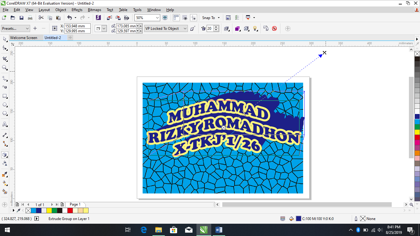 Cara membuat tulisan 3D di Corel Draw X7