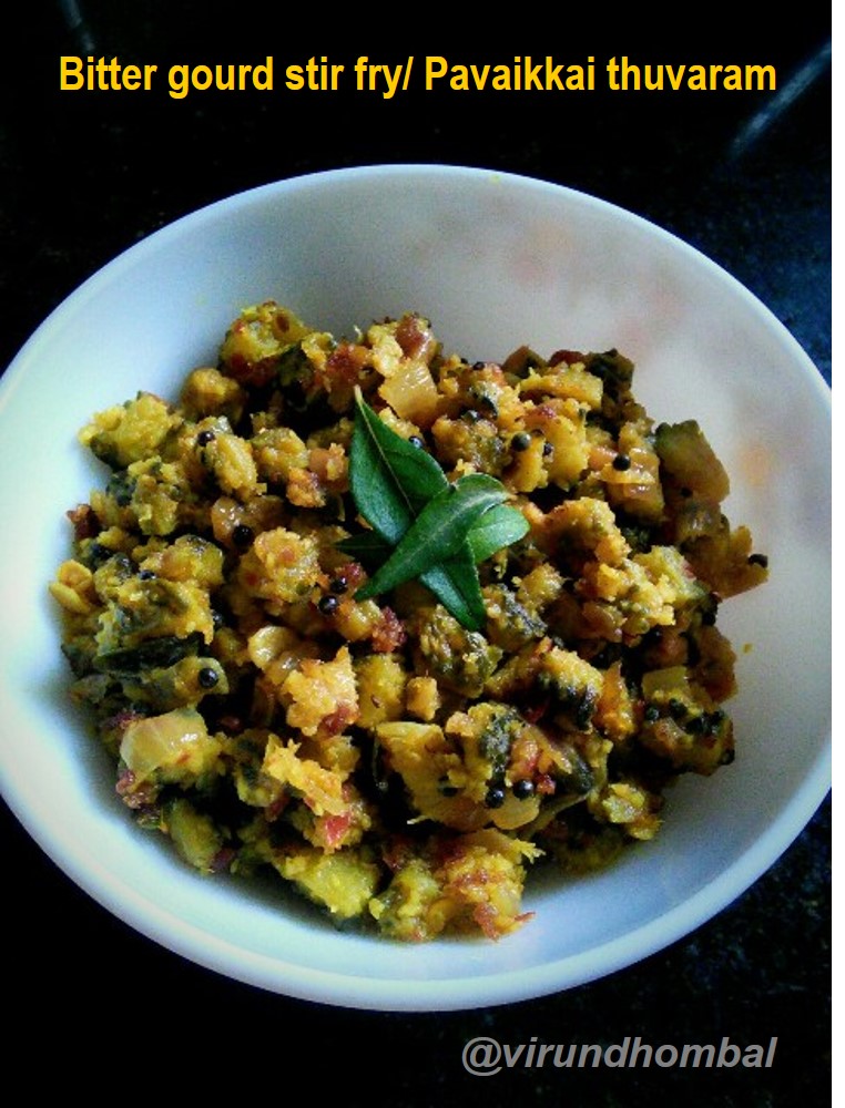 Paavaikai Poriyal (Thoran) - Bitter Gourd Thoran