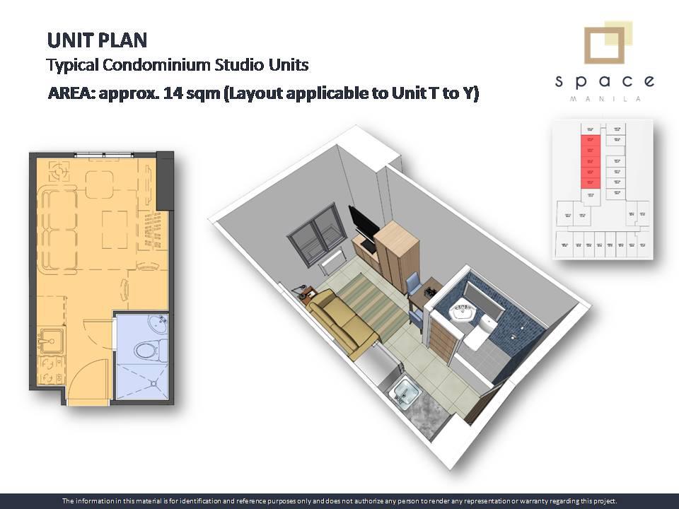Space Manila Condominium: Unit Layout for Condominium and Dormitel Units
