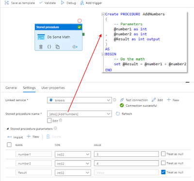 Microsoft BI Tools: ADF Snack: use stored procedure output