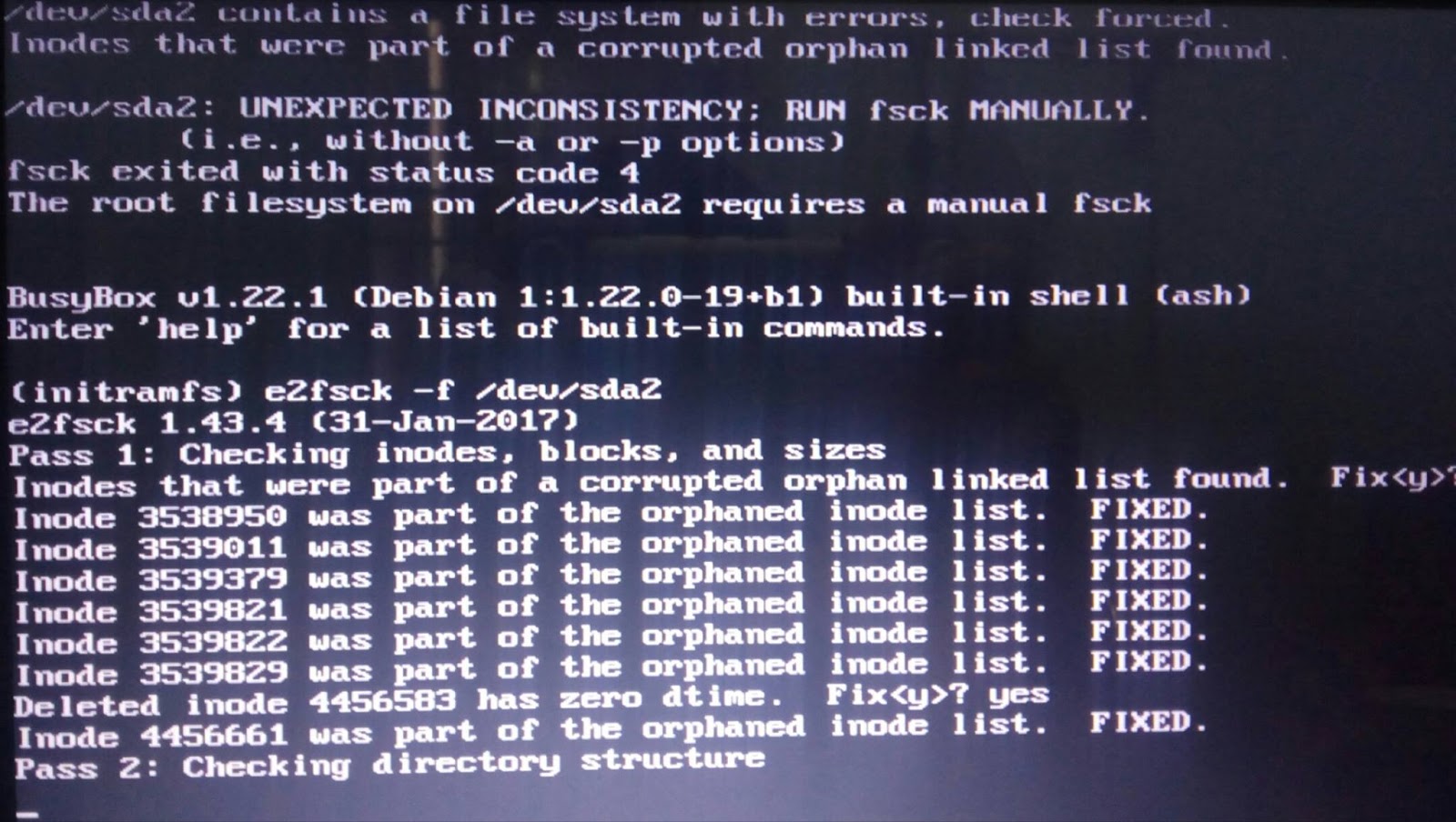 Sửa Lỗi Devsda1 Contains A File System With Errors Check Forced
