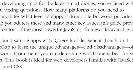 Mobile JavaScript Application Development