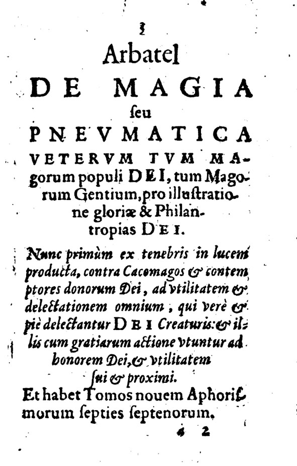 LES SENTIERS D’HERMÈS: ANONYMOUS Arbatel of Magick