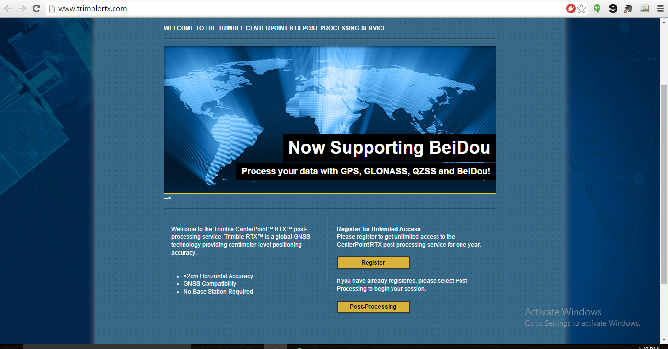 GNSS Post Processing Using Trimble RTX (one year free subscription)