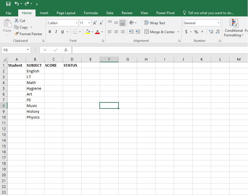How to create a student result sheet in Excel