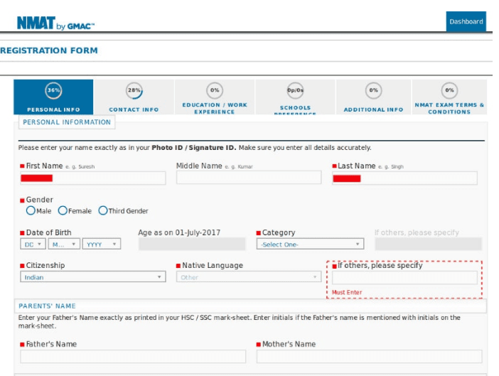 Fill Online Application form of NMAT 2018 Registration at www.nmat.org ...