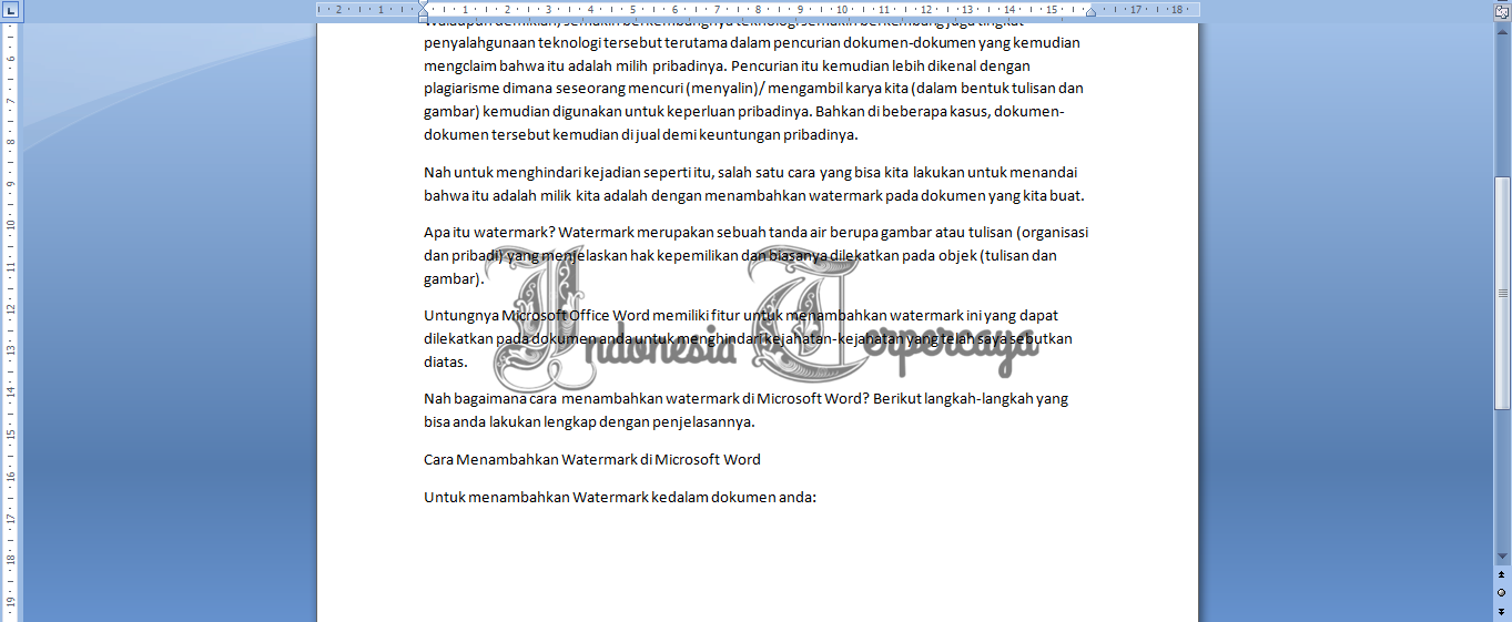 Cara Membuat dan Menghapus Watermark di Microsoft Word - Blogger Toraja