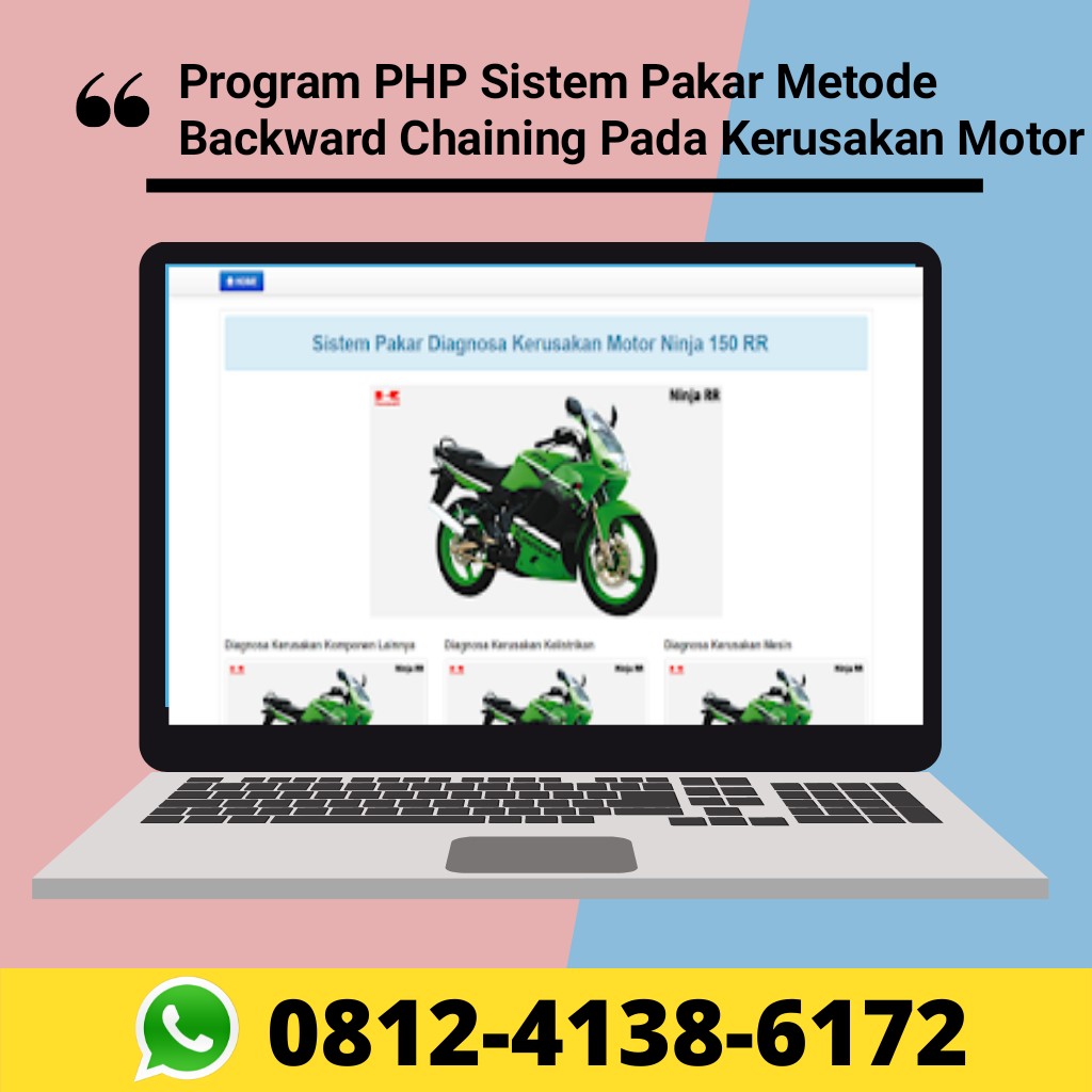 80. Program PHP Sistem Pakar Metode Backward Chaining Pada Kerusakan Motor
