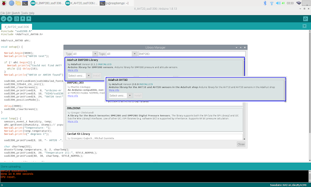 Embedded things: Test AHT20+BMP280 Temperature, Humidity and Pressure ...