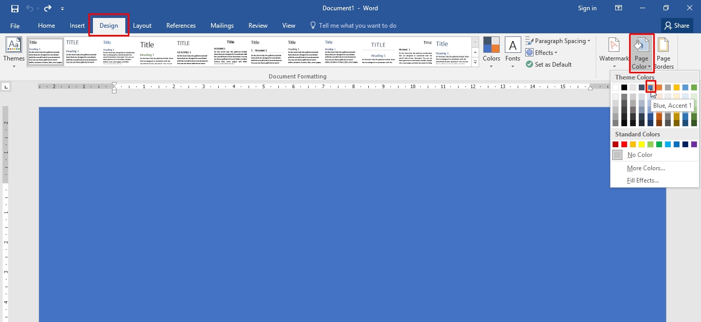 Cara mengganti Warna Background Microsoft Word - Biologizone