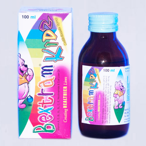 Bextram Kidz, (Multivitamin syrup with cod liver oil for building smart ...