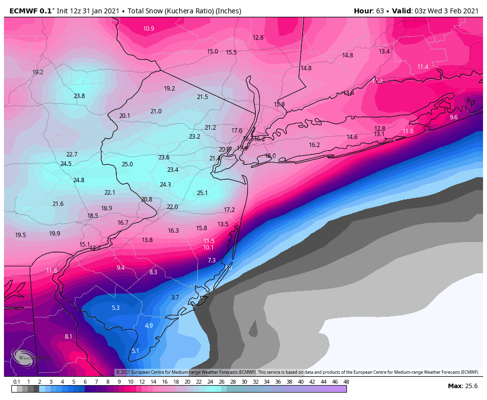 The EDGE Weather: Sunday Afternoon Model Snow and Wind Gust Maps