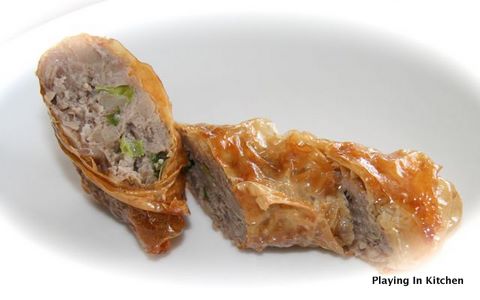 Playing In The Kitchen: Lobak/Pork in Crispy Bean Curd Rolls