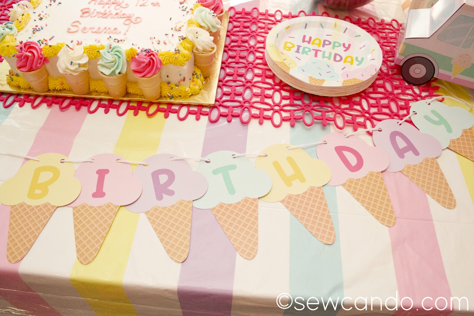 Sew Can Do: Easy Ice Cream Theme Birthday Party