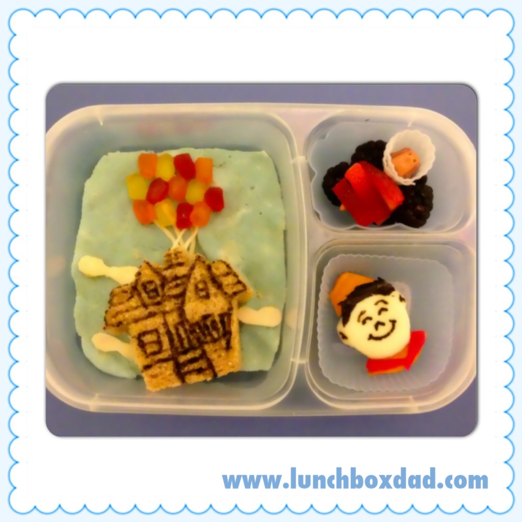 Lunchbox Dad: Week 27: UP, Featuring Russell and Dug with the Cone of Shame