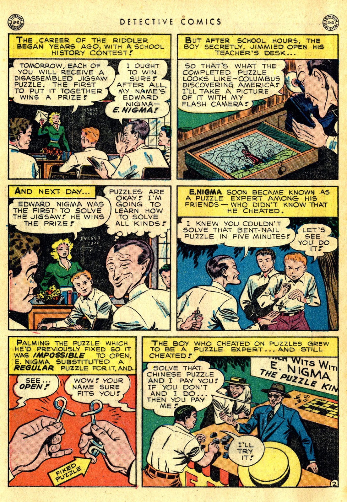 Riddler (DETECTIVE #140) Riddler First Appearance Cover Story