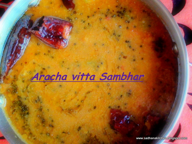 Madappalli - Temple's Kitchen: Arachu vitta Sambhar