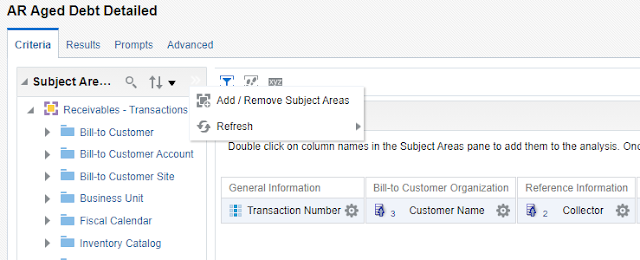Create a complex multi-subject area analysis in Oracle Transactional ...