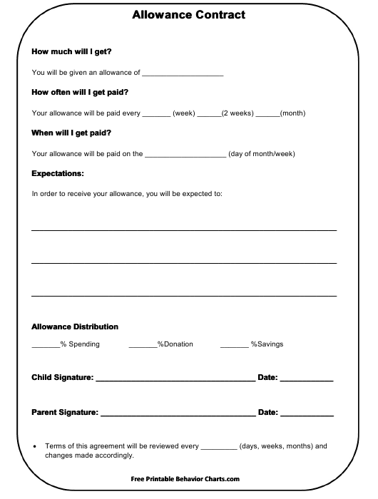 Contract Template For Kids - Invoice Template
