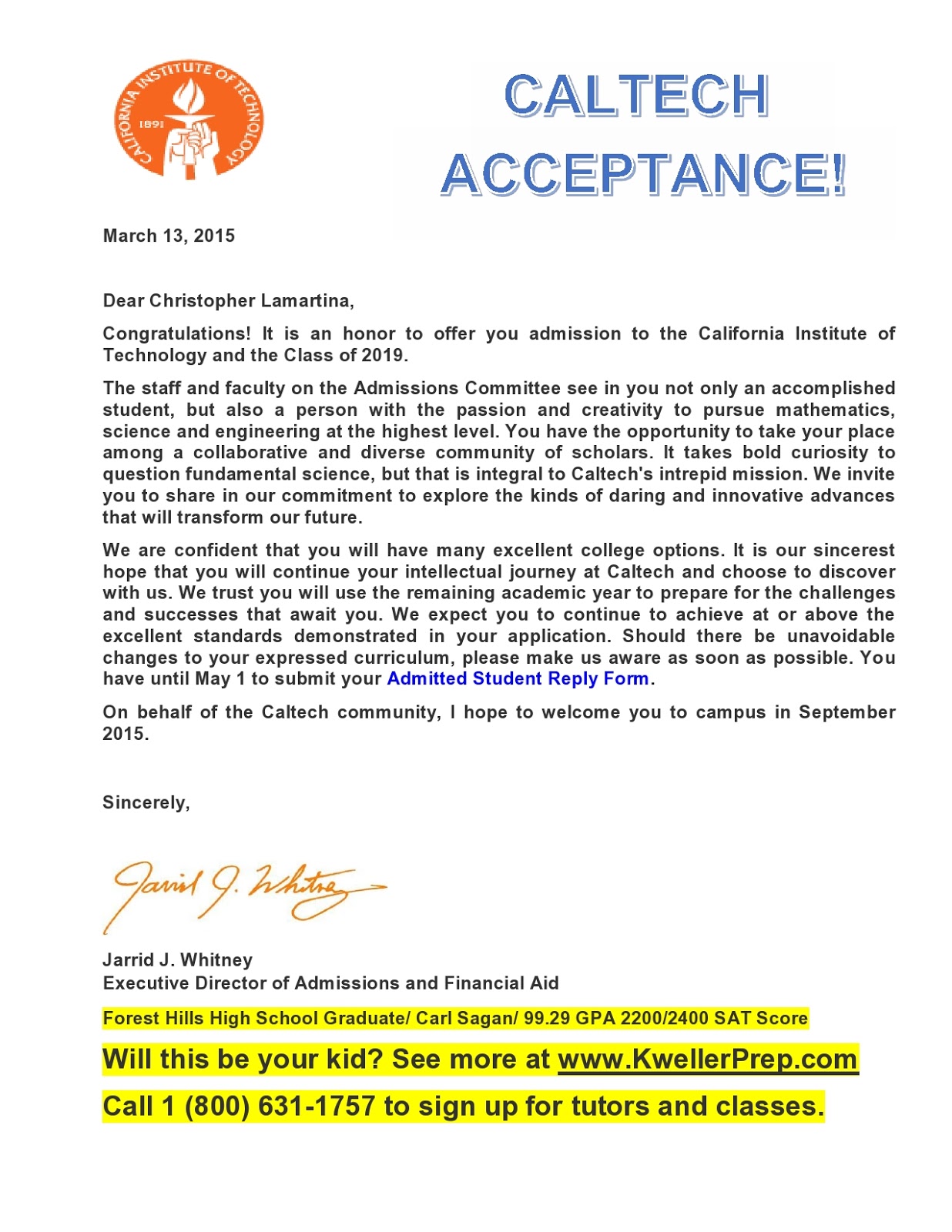 Kweller Prep Blog: Advanced Prep for Advanced Kids: 2015