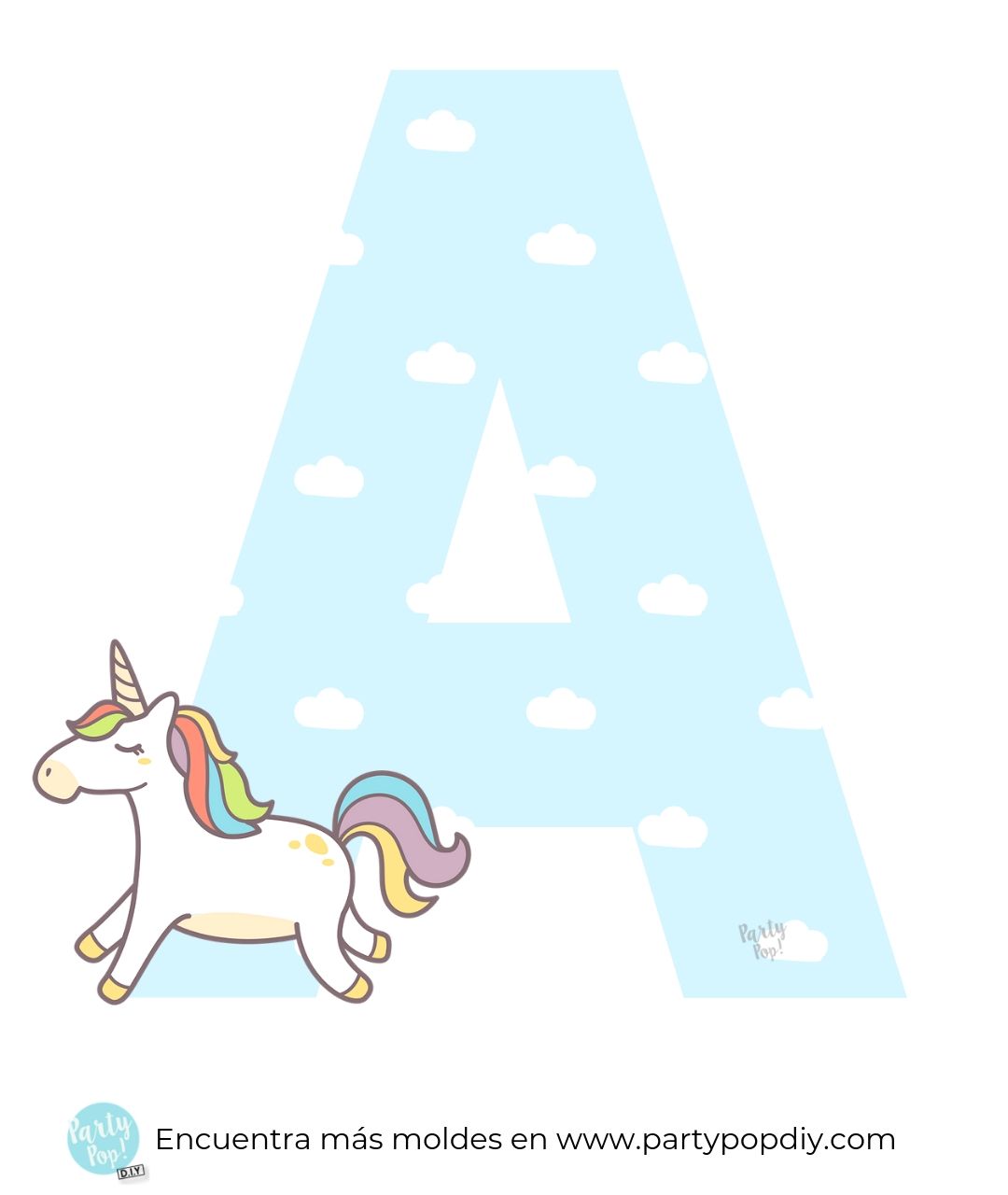 Letras de unicornio imprimibles gratis | PartyPop DIY