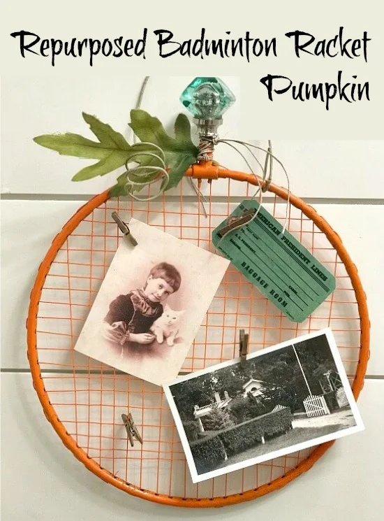 Repurposed Badminton Racket Pumpkin