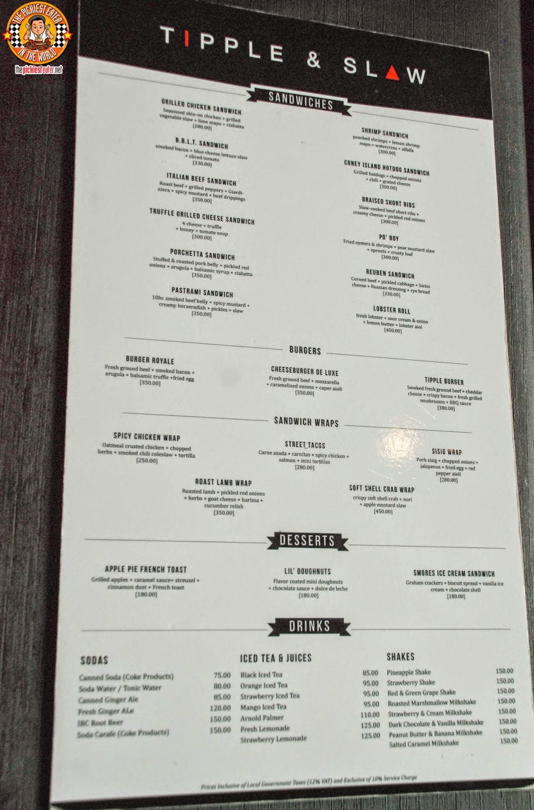 THE PICKIEST EATER IN THE WORLD: TIPPLE & SLAW: SANDWICH HEAVEN AT BGC ...