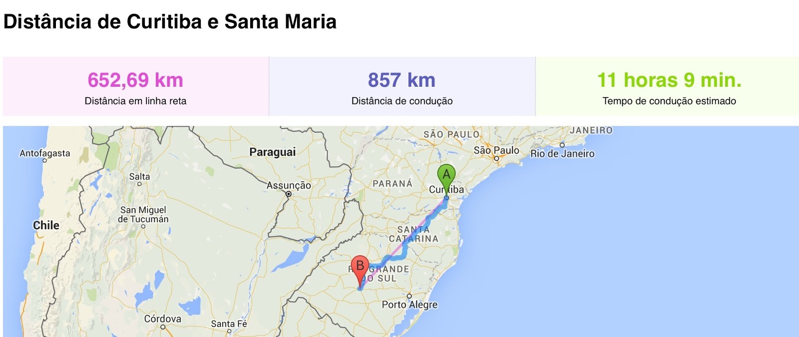 Encontros da Família Pa(h)im Brit(t)es: Principais distâncias até Santa ...