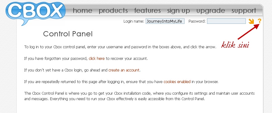 Letak 'Chat Box' dalam blog ~ Journey Of My Life