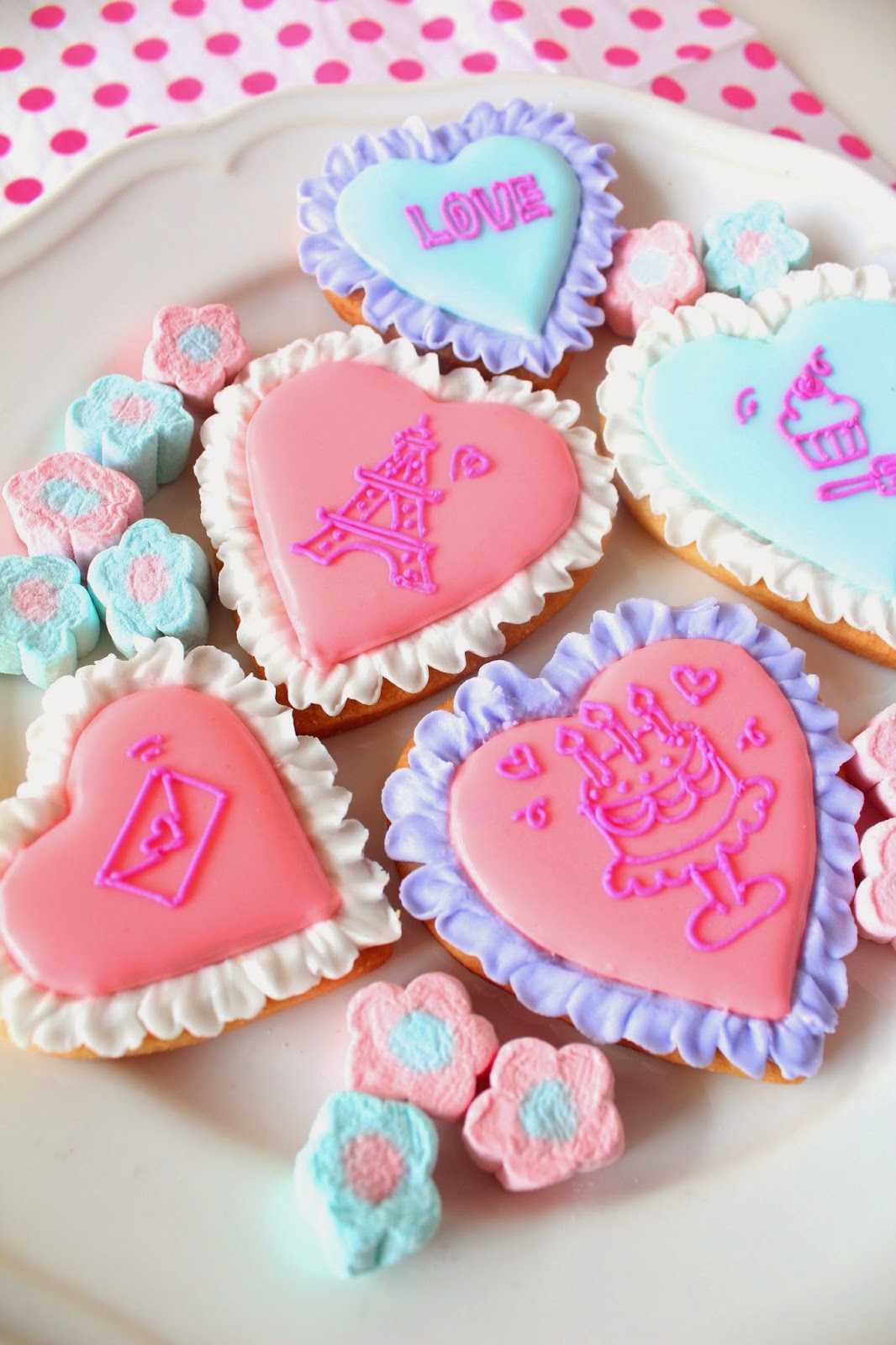 Sweeten your day.: Frill heart icing cookies フリルハートのアイシングクッキー