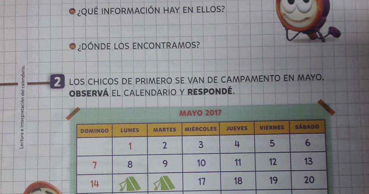 1° Aula Virtual - Escuela N° 20 DE 20 -: Resolvemos con el calendario.