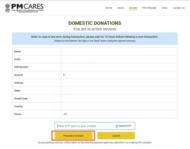 How to Contribute to PM CARES FUND